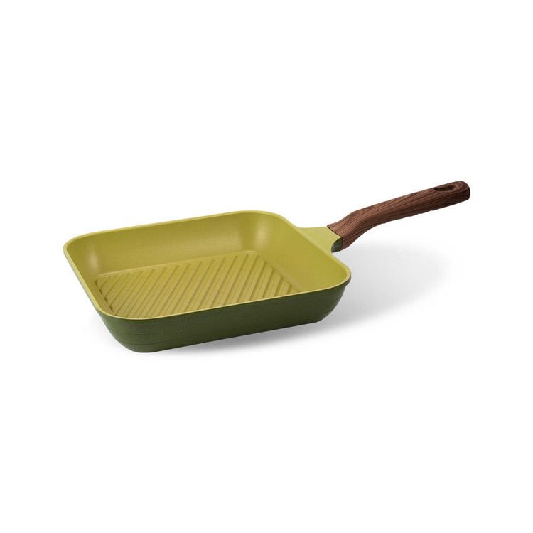 포시즌 올리브그린 우드손잡이 27cm 인덕션 사각그릴 프라이팬 홈플러스 택배배송