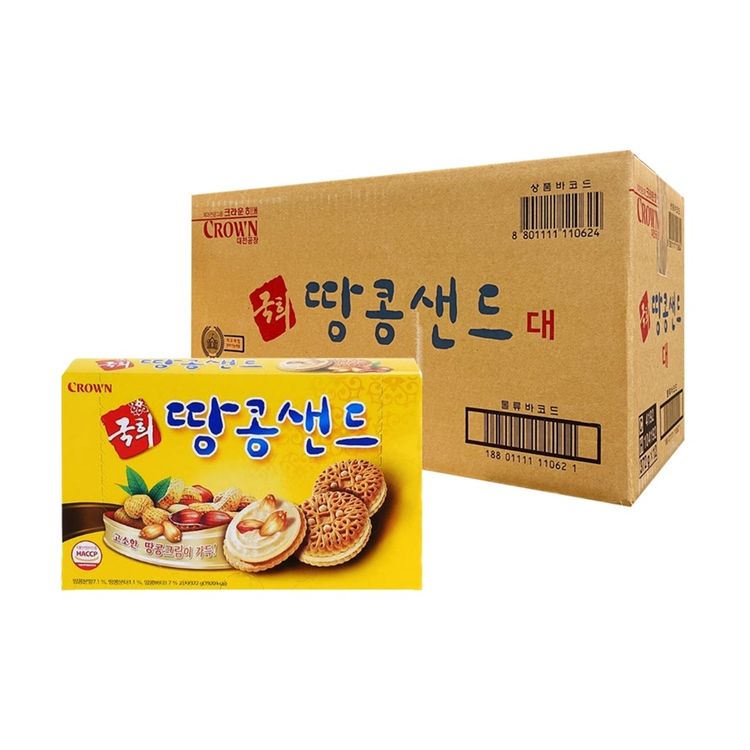 더반 크라운제과 땅콩샌드372g X 12곽1박스 홈플러스 택배배송