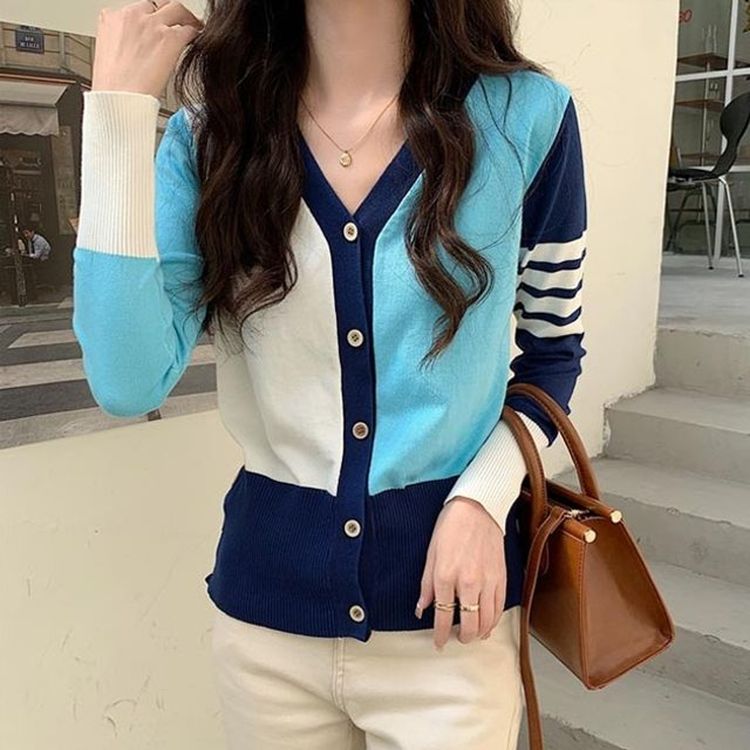 배색 Nc224a38ddf 카디건 데일리 간절기 캐주얼 여성 가디건 홈플러스 택배배송