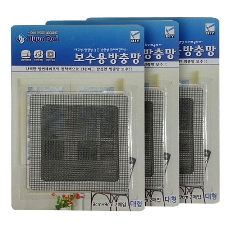 보수용 N8292188865 방충망 테이프 9x9cm 대형 6매 보수키트 방충망수리 방 홈플러스 택배배송