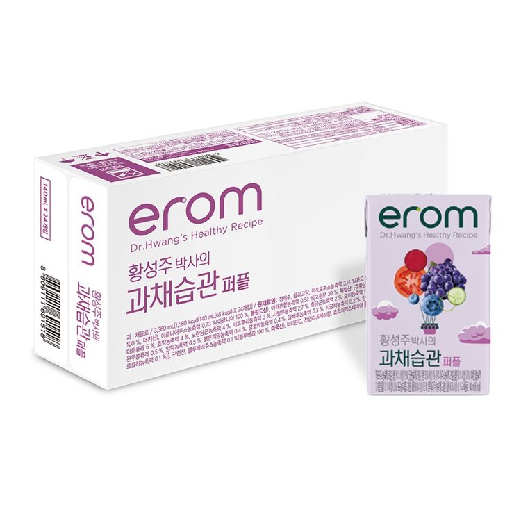 이롬 황성주 과채습관 퍼플 140ml 24팩 야채 과채 과일 주스 홈플러스 택배배송
