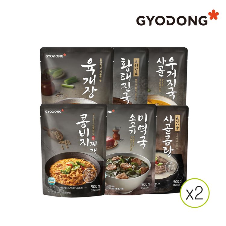 교동 진한국물과 건더기가 풍부한 탕류 알뜰세트 6종 각2팩씩 총 12팩 홈플러스 택배배송