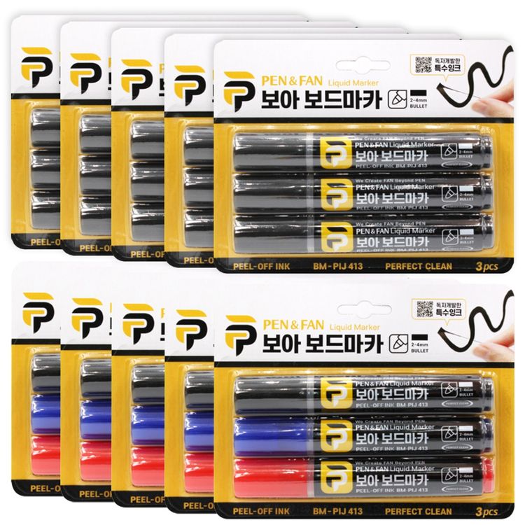 헬로리빙 보아 보드마카 액상형 검정 3입5개액상형 검빨파 3입5개 홈플러스 택배배송