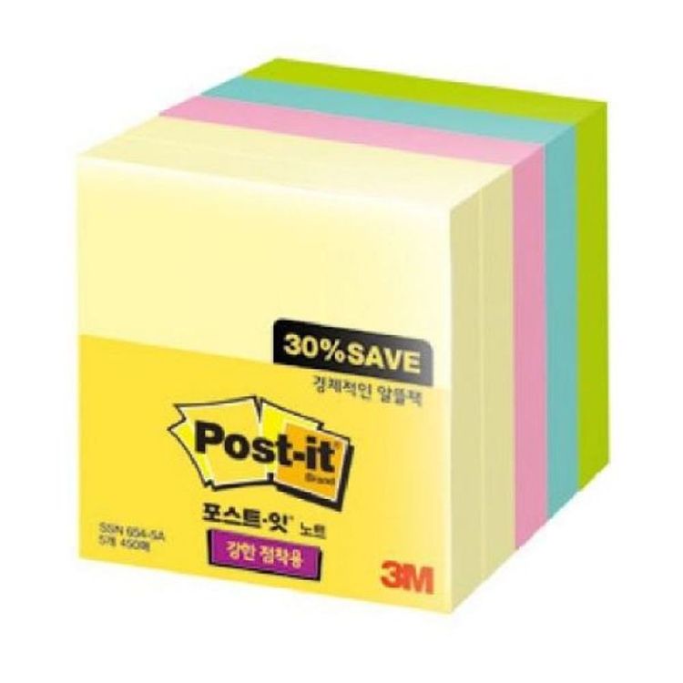 3M)포스트-잇 노트(SSN 654-5A 알뜰팩/76x76mm) | 홈플러스 택배배송