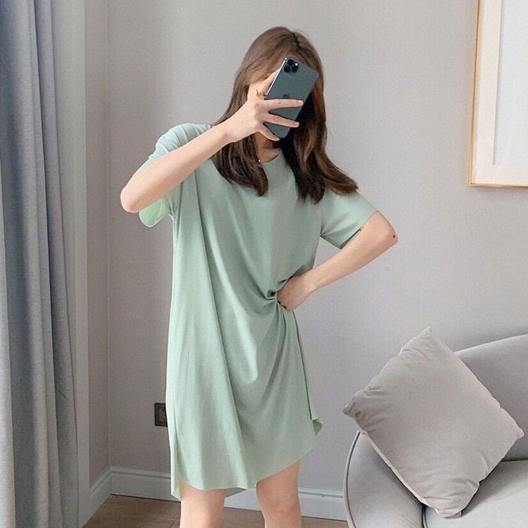 여성 반팔 데일리 여름 캐주얼 루즈핏 원피스 그린 홈플러스 택배배송