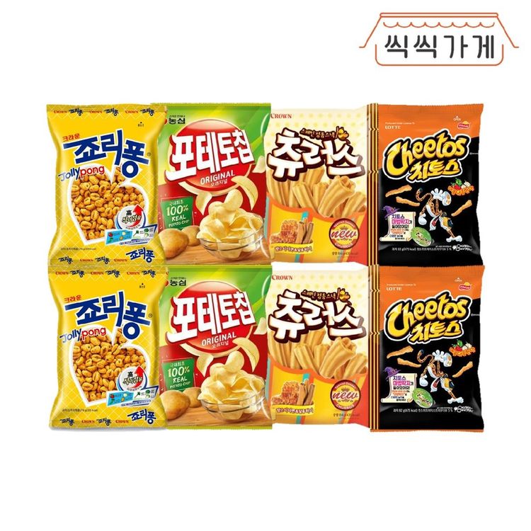 씩씩가게 단짠단짠 봉지과자5 2봉씩 8봉죠리 츄러 치토매 포테 홈플러스 택배배송