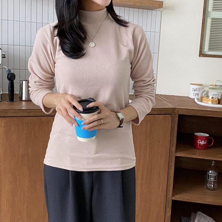 여자 폴라 하이넥 긴팔 무지 스판 슬림핏 티셔츠 홈플러스 택배배송