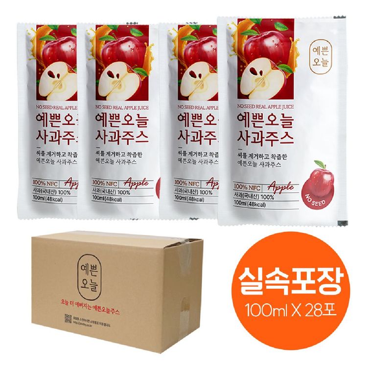 실속박스 100프로 사과즙 예쁜오늘 맛있는 사과주스 사과즙 28포실속포장 홈플러스 택배배송