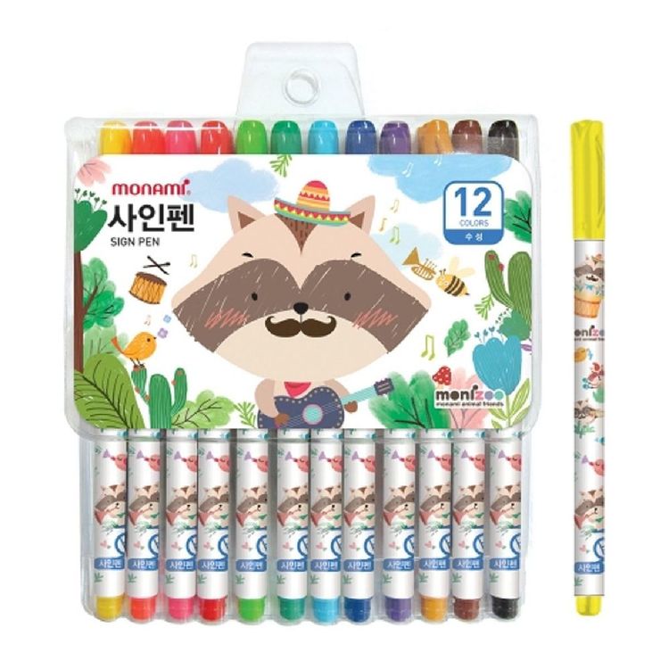 모나미 모니주 싸인펜 12색 블루 남아용 갑12개입 홈플러스 택배배송