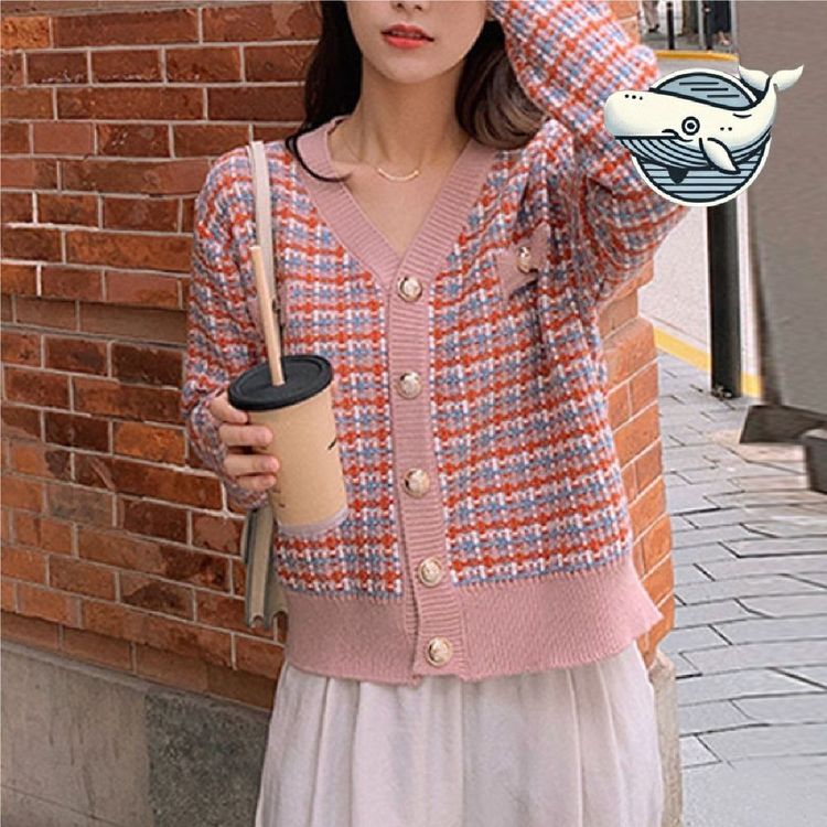 가볍고 화사한 브이넥 트위드 니트 가디건 홈플러스 택배배송