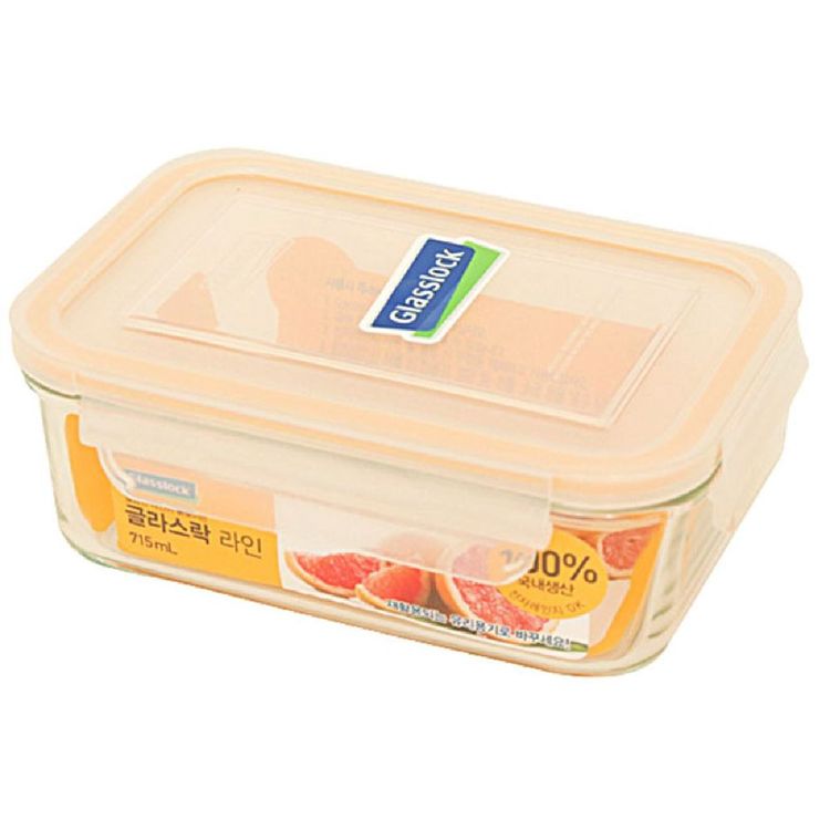 글라스락 N8241b49a3b 라인 밀폐용기 715ml 직사각 반찬통 도시락 홈플러스 택배배송