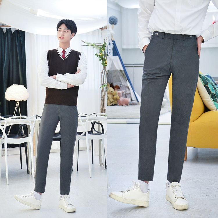 허리조절 스판 그레이 교복바지 남자 홈플러스 택배배송