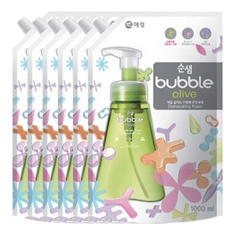 순샘버블 올리브 주방세제 리필 1000ml X 6개 홈플러스 택배배송