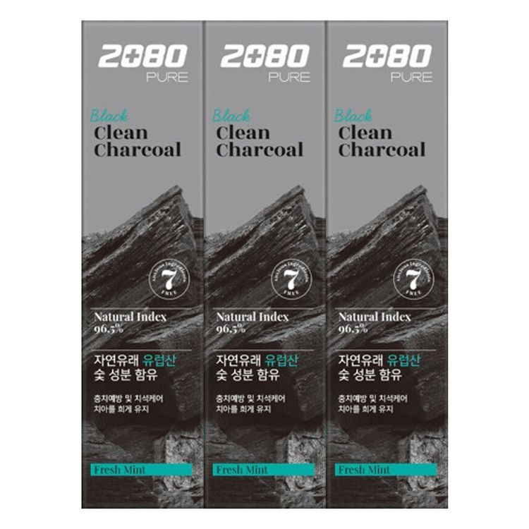 2080 퓨어블랙 치약 차콜민트 120g X 3개 홈플러스 택배배송