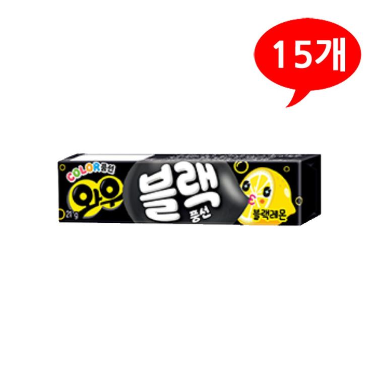 72 와우 풍선껌 블랙 블랙레몬 21gx15개 홈플러스 택배배송