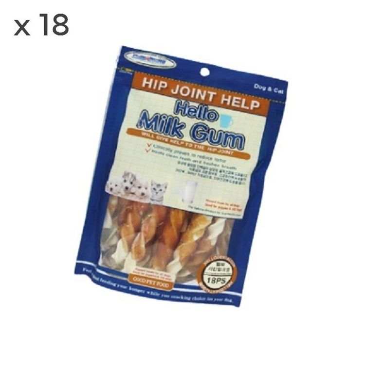 헬로 치킨밀크껌 18p 강아지 고양이겸용 껌 치석제거 홈플러스 택배배송