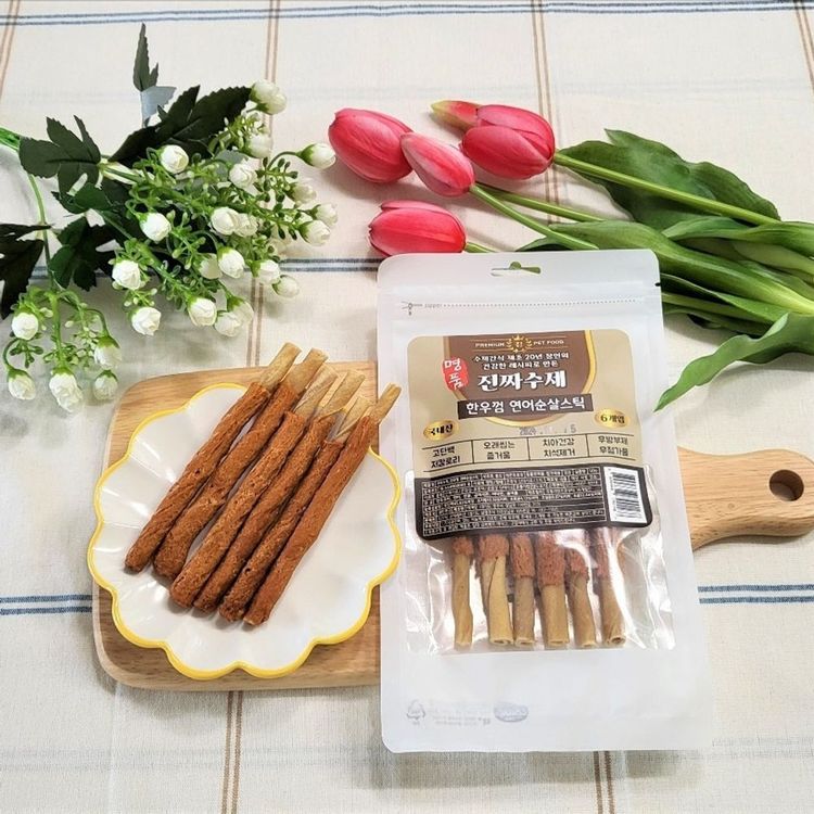 킹스틱 명품진짜수제 한우껌 연어순살스틱 6p 50g 홈플러스 택배배송