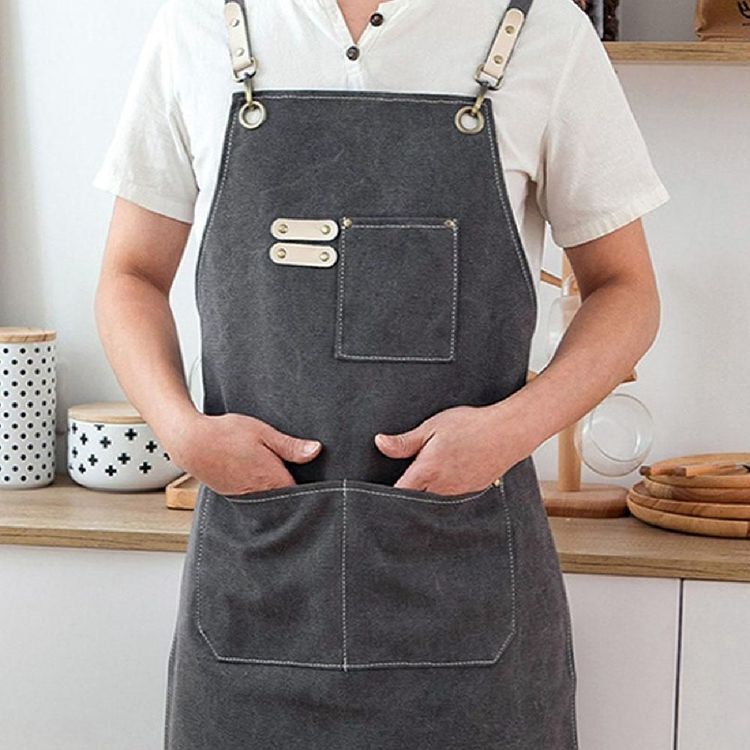 어린이집 공방 카페 바리스타 캔버스 앞치마 그레이 홈플러스 택배배송