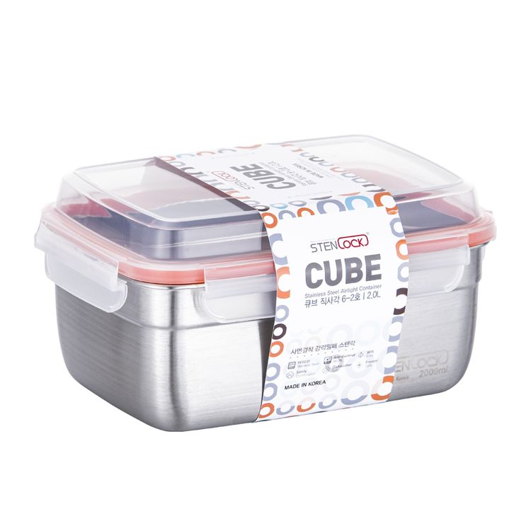 스텐락 국산 스텐밀폐용기 큐브 6 2호 2000ml 홈플러스 택배배송