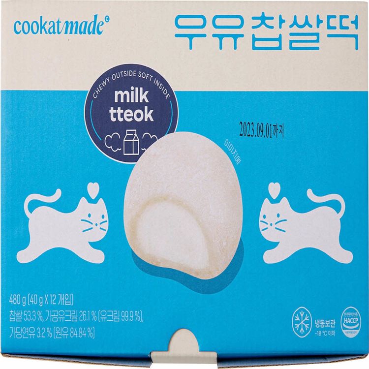 쿠캣 우유 찹쌀떡 40g12 홈플러스