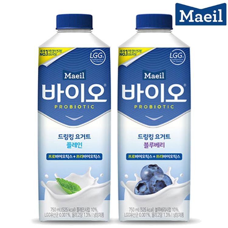 매일바이오 드링킹 요거트 750ml 플레인 2병블루베리 2병 홈플러스 택배배송