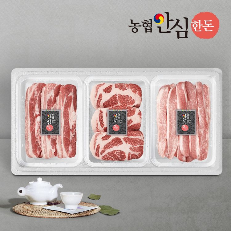 농협안심한돈 한돈구이선물세트 3호 13kg삼겹살500g목살500g항정살300g 홈플러스 택배배송