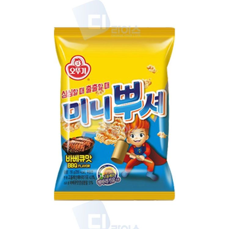 오뚜기 미니뿌셔 바베큐맛 25봉 5봉x5입 라면땅 과자 홈플러스 택배배송