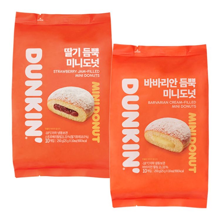 던킨도너츠 딸기 듬뿍 미니도넛 10개바바리안 듬뿍 미니도넛 10개 총 20개 홈플러스 택배배송