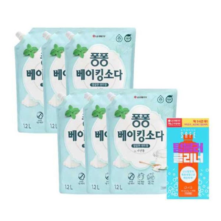 퐁퐁 주방세제 베이킹소다 리필 1200ml 6개 사은품 홈플러스 택배배송