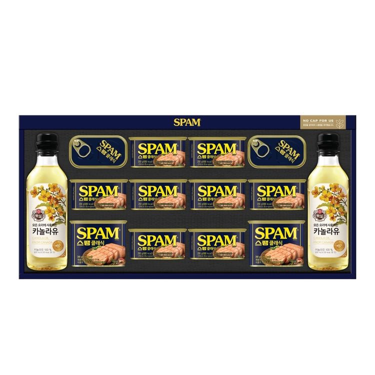Cj 스팸 선물세트 복합100호 [클래식 340g 2캔 200g 8캔 120g 2캔 카놀라 홈플러스 택배배송