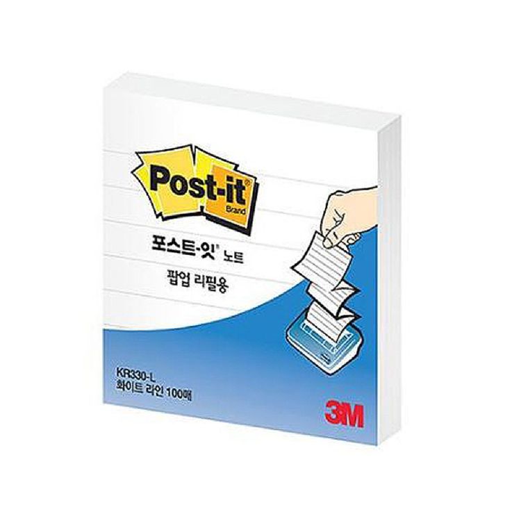 포스트잇 노트 팝업리필용 Kr 330 화이트 라인 76mm X 76mm 홈플러스 택배배송