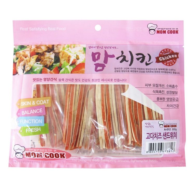 강아지육포간식 강아지 맘쿡 고다치즈 샌드위치 300g 1p 반려견 간식 홈플러스 택배배송