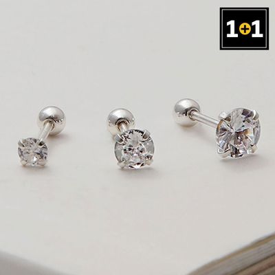 [미니아트] 패션 실버큐빅 3mm 피어싱, DM937(한쪽)1+1 | 홈플러스 판매자택배