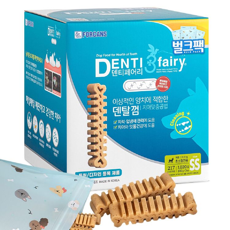 포켄스 덴티페어리 벌크팩 Ss 217p 디스펜서 강아지덴탈껌 덴티3페어리 102kg 홈플러스 택배배송