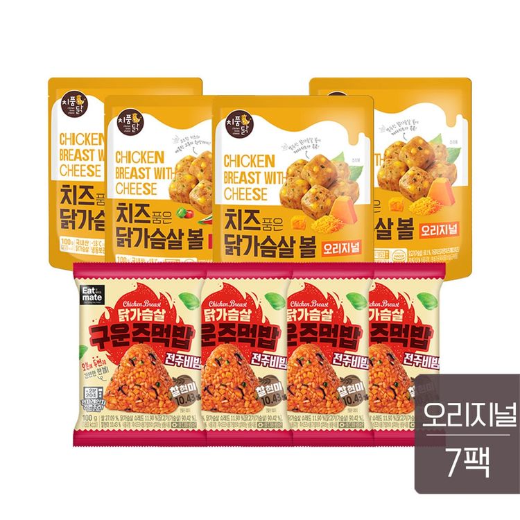치품닭 닭가슴살 볼 혼합구성4팩고추2오리지널2구운주먹밥 전주비빔 4 홈플러스 택배배송