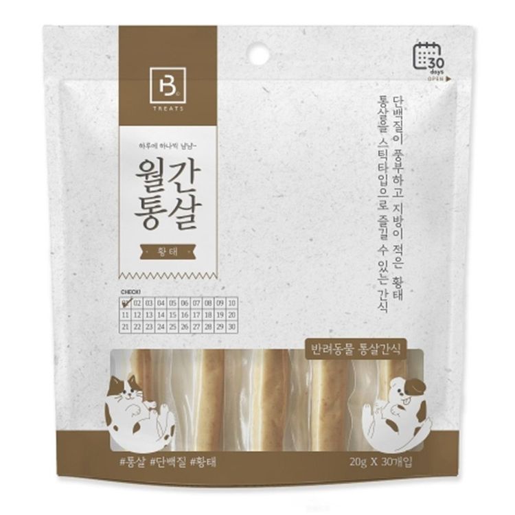 고양이스틱간식 고양이 월간통살 황태 20g 30개입 강아지 스틱 간식 홈플러스 택배배송