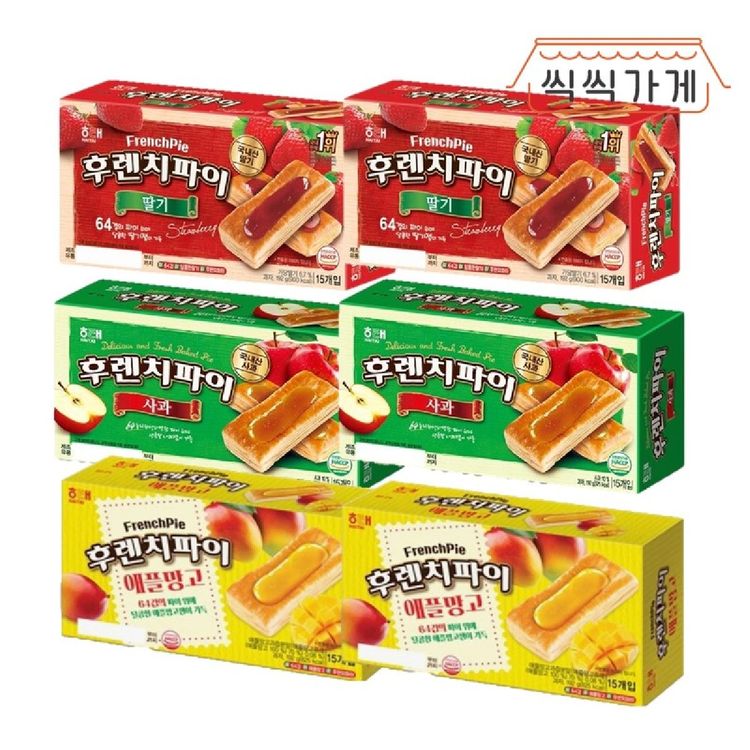 씩씩가게 후렌치파이 3종 2개씩애플망고 딸기 사과 홈플러스 택배배송