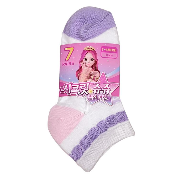 쥬쥬 여아동 단목 하트 혼합양말 7족 홈플러스