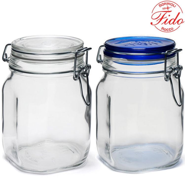 보르미올리 유리 밀폐용기 1000ml 투명1p블루1p 커피원두 수제 과일청유리병 가루 곡 홈플러스 택배배송
