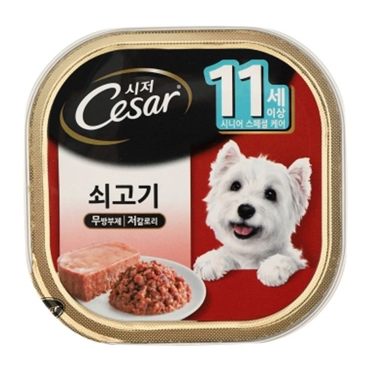 강아지습식사료 강아지 시저 시니어 소고기캔 100g 1p 애견 습식 사료 홈플러스 택배배송
