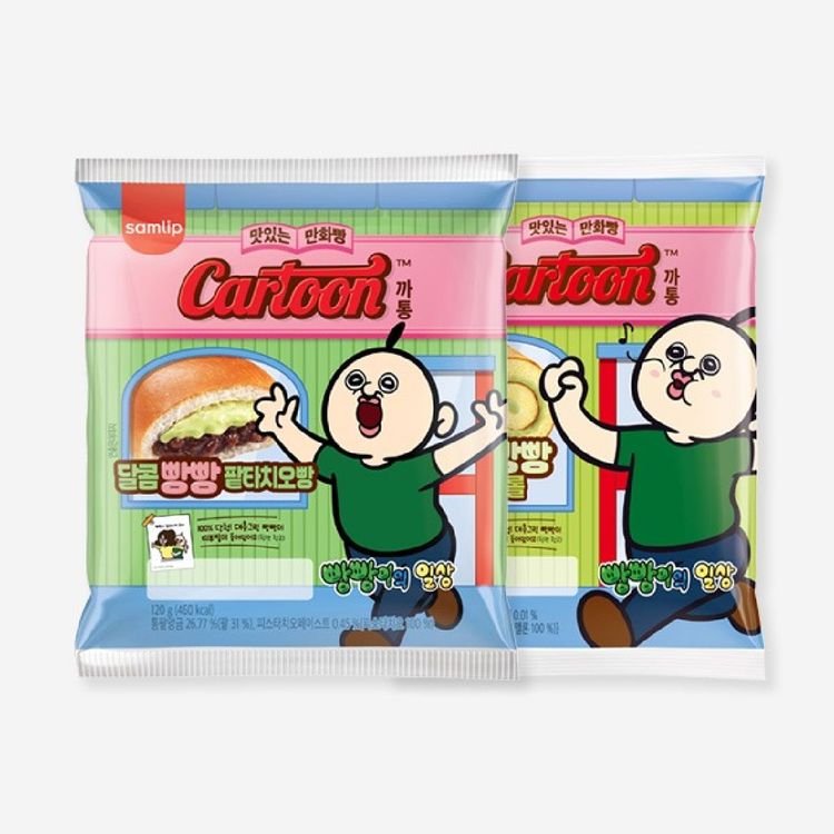 삼립 간식 빵 총6개 빵빵이의 일상 팥타치오빵 120g 3개 메론롤 90g 3개 홈플러스 택배배송