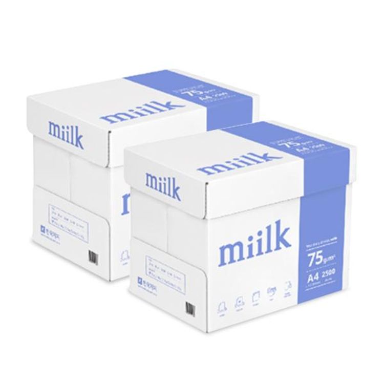 2박스 복사용지 A4 밀크 75g 500매x5권 한국제지 홈플러스 택배배송