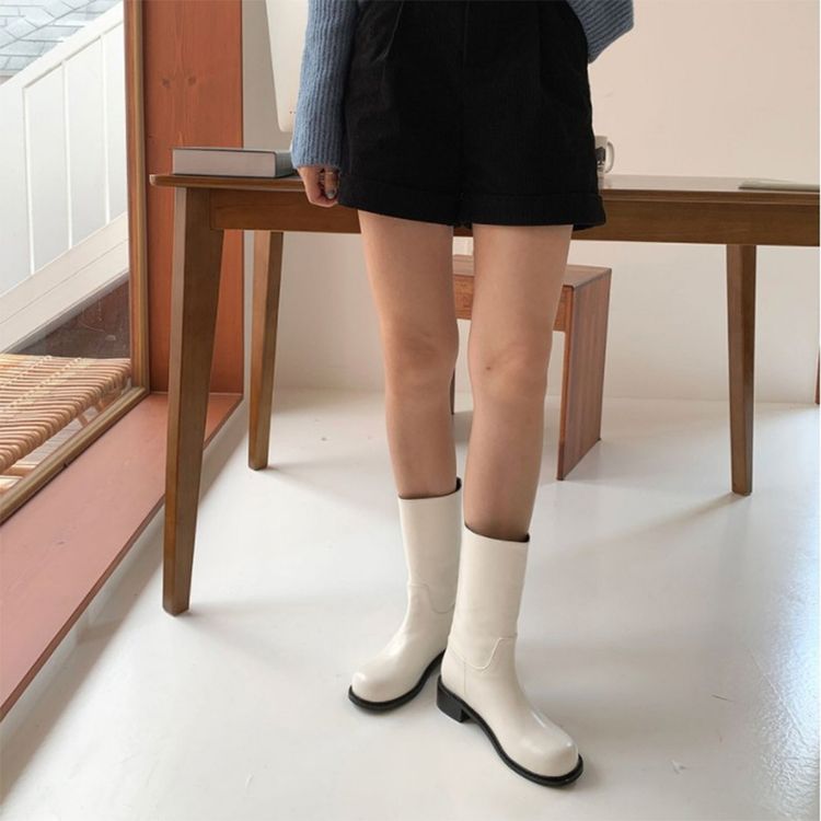 여자 캐주얼 심플 베이직 일상룩 둥근코 통굽 앵클 부츠 홈플러스 택배배송