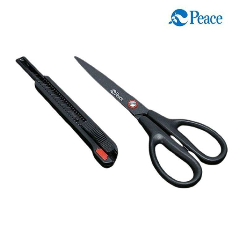 평화 N8241ba4656 블랙코팅 가위 커터칼 세트 1호 3p 문구 사무용 홈플러스 택배배송