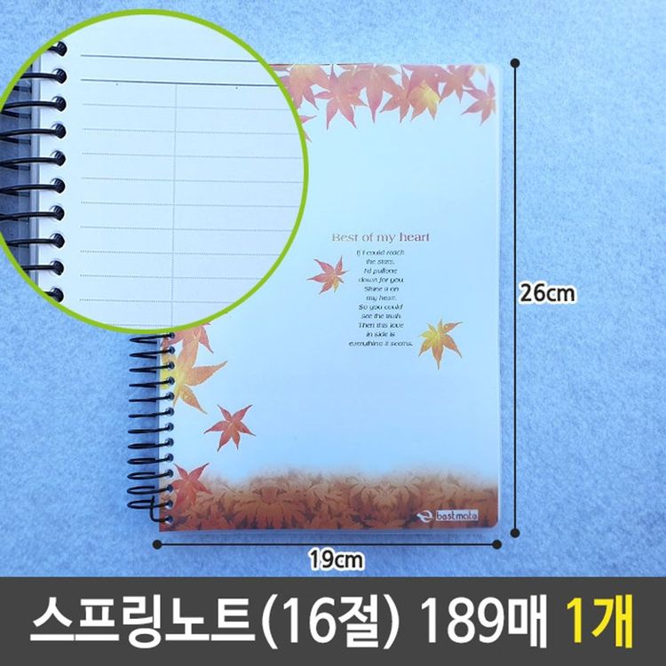 스프링 연습장 16절 유선 노트 공책 189매 종합장 홈플러스 택배배송