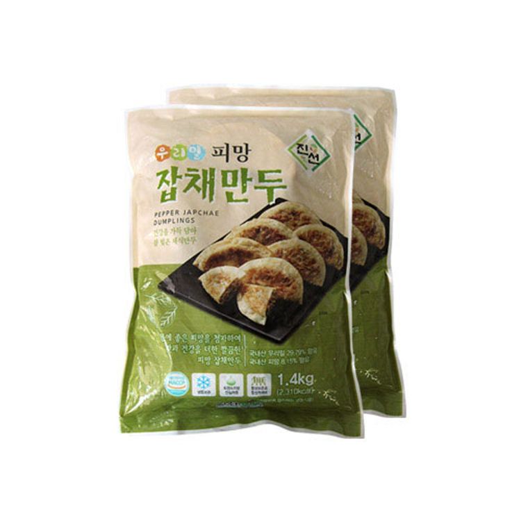 [진선푸드] 고기없는 채식웰빙 우리밀 피망잡채만두 2.8kg/1.4kgX2봉 | 홈플러스 택배배송