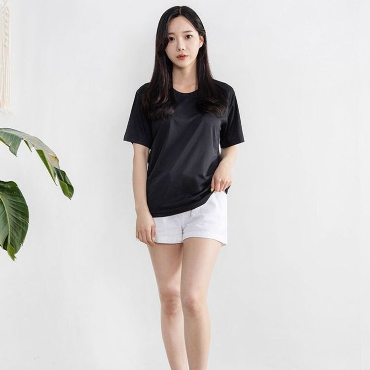 여성 데일리 패션 웨어 쿨론 라운드 반팔 티셔츠 블랙 홈플러스 택배배송