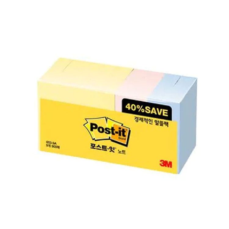 3m 포스트잇 필기 메모 노트 알뜰팩 653 9a 51x38mm 홈플러스 택배배송