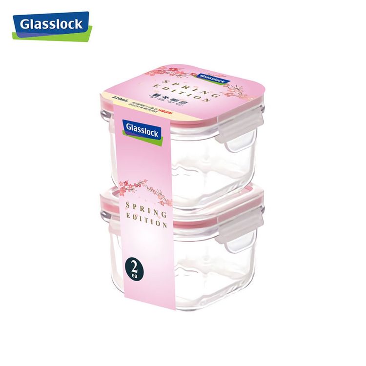 글라스락 클래식 봄에디션 정사각 210ml 2p | 홈플러스