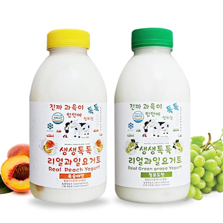 참다올 산지직송 강원도 평창 과일요거트 2day복숭아청포도 요거트 각 500ml 홈플러스 택배배송